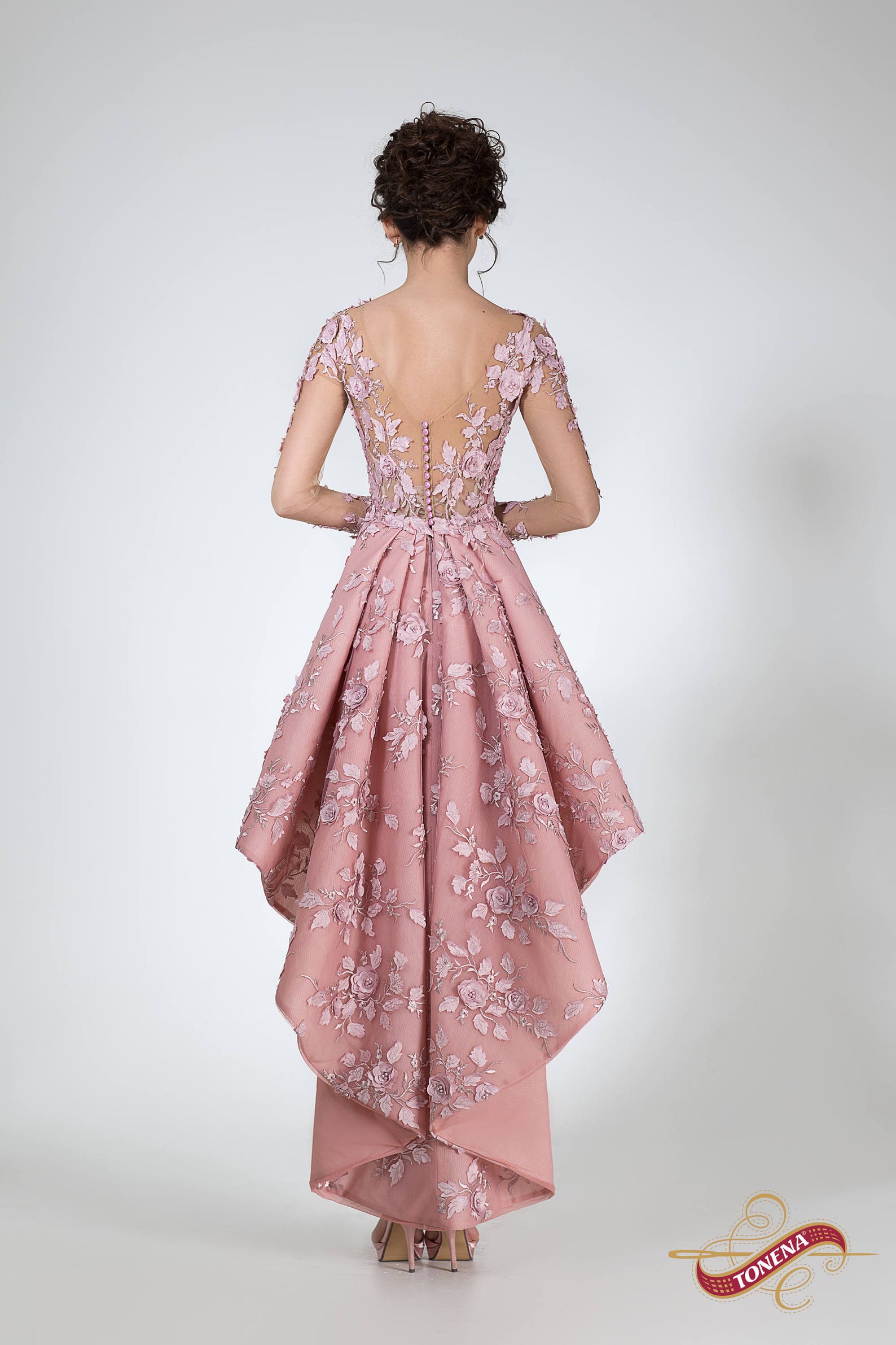 Asymmetrical Short Wedding Dress in Blush, Hi Low Short Bridal Dress ...