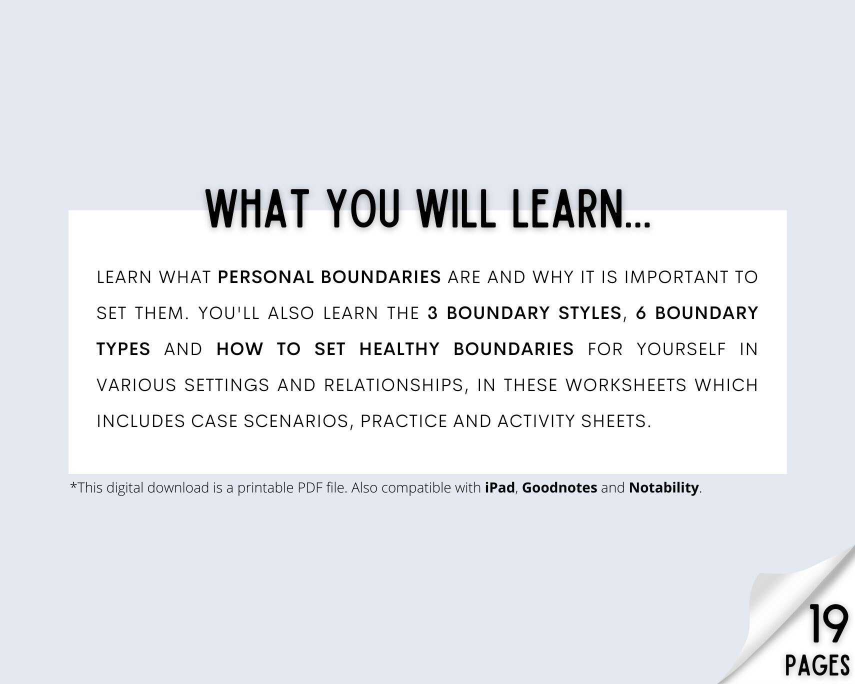 BOUNDARY SETTING WORKSHEETS -- Set Healthy Personal Boundaries ...