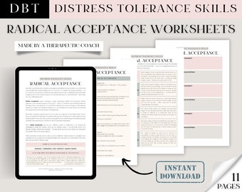 Radical Acceptance DBT Distress Tolerance Handouts - Etsy