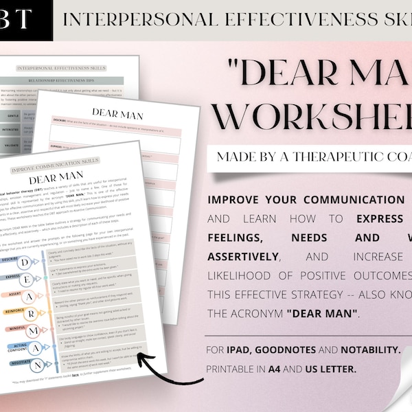 Dbt Therapy Worksheets - Etsy