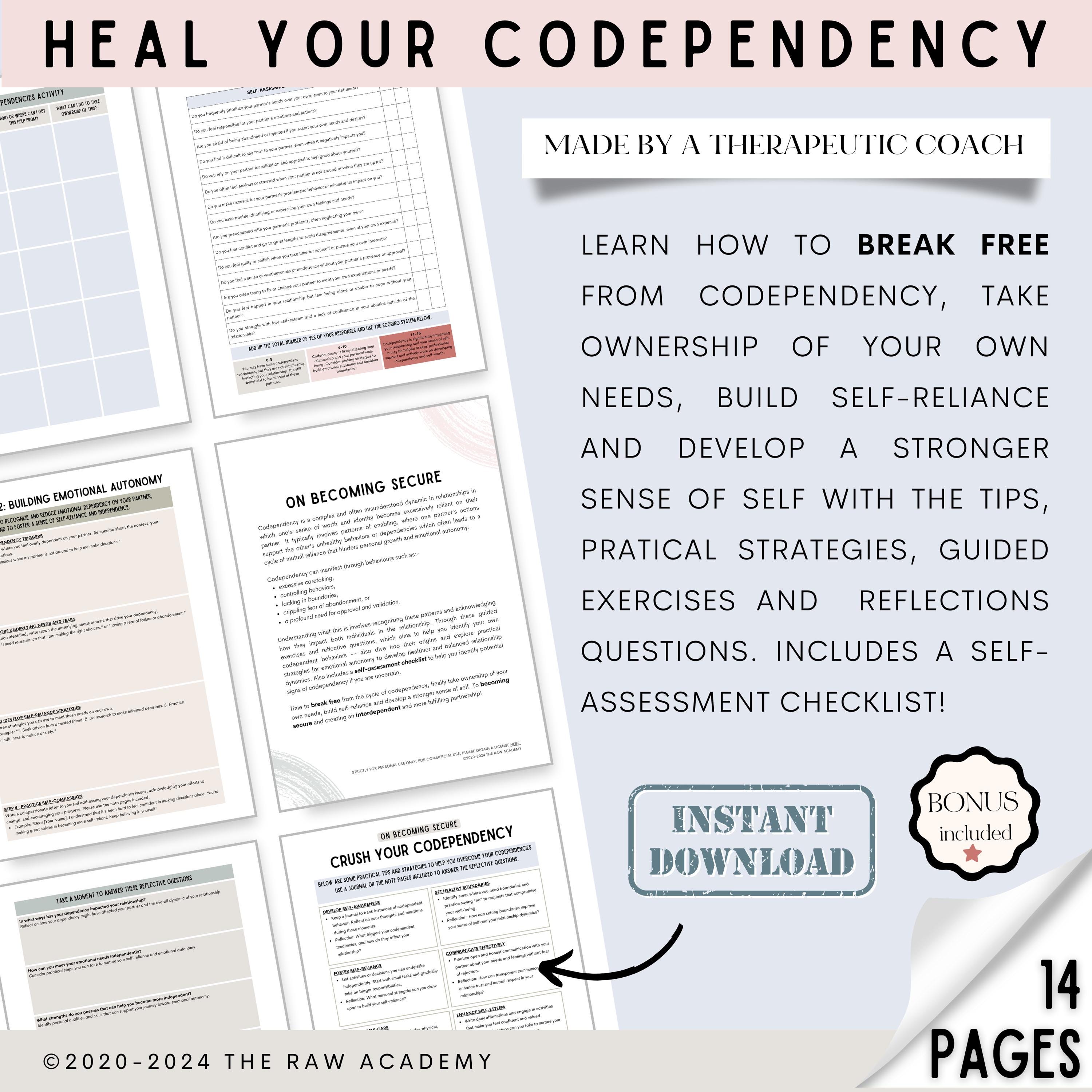 HEAL CODEPENDENCY WORKSHEETS -- Improve Relationship, Build Emotional ...