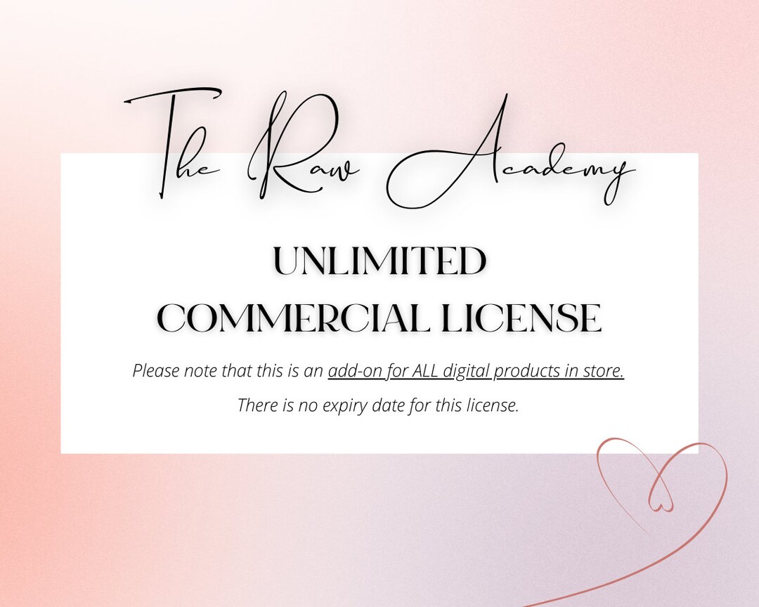UNLIMITED COMMERCIAL LICENSE -- Permission to Redistribute Digital ...