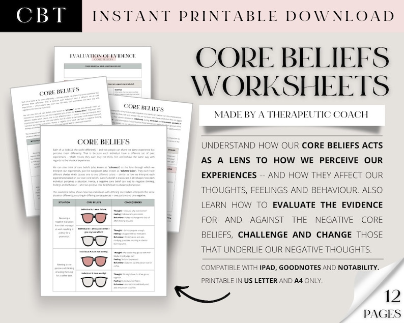 CHALLENGE CORE BELIEFS -- Self Limiting Beliefs/ Unhelpful Thinking ...