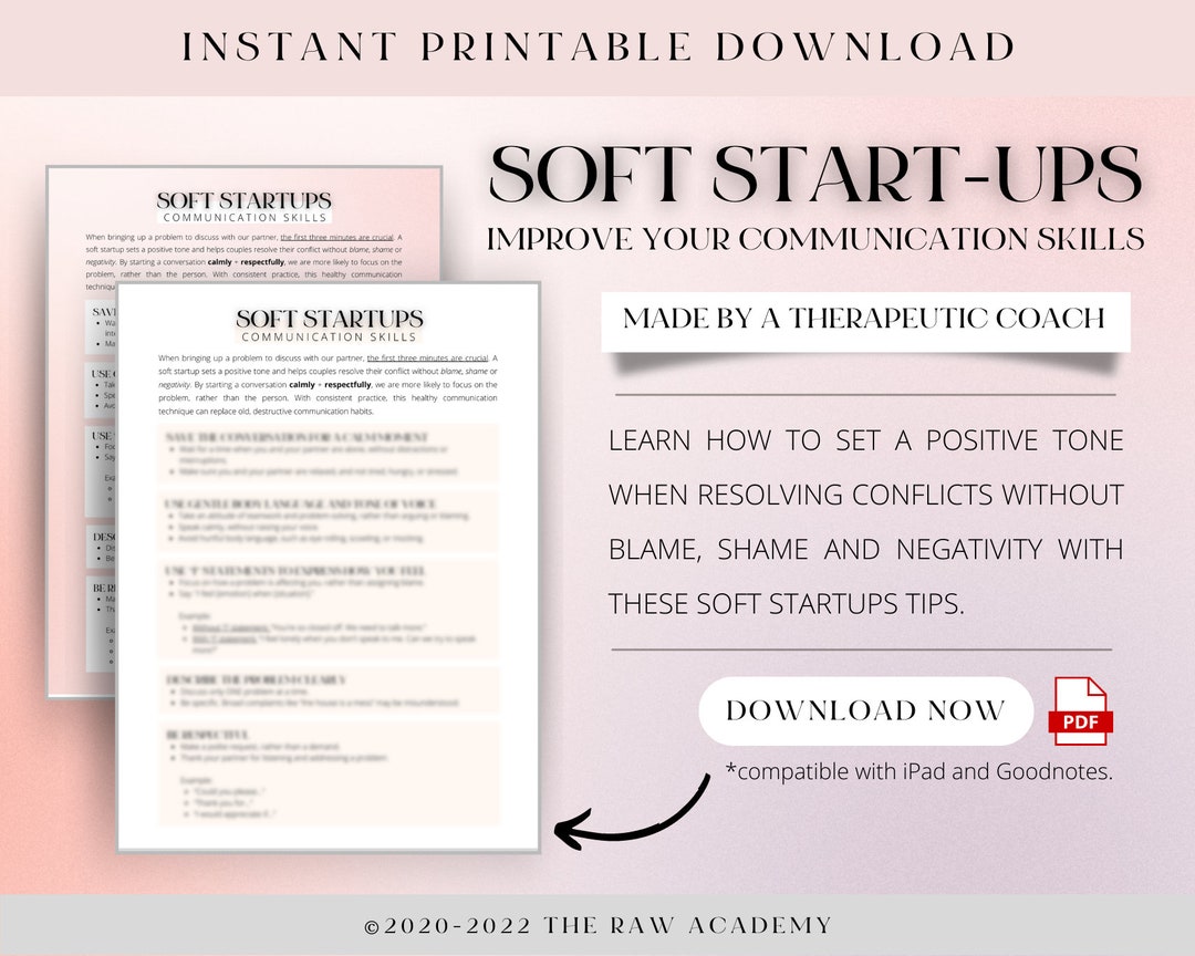 SOFT STARTUPS INFOSHEET -- Improve Your Communication Skills + Conflict Resolution for Couples ...