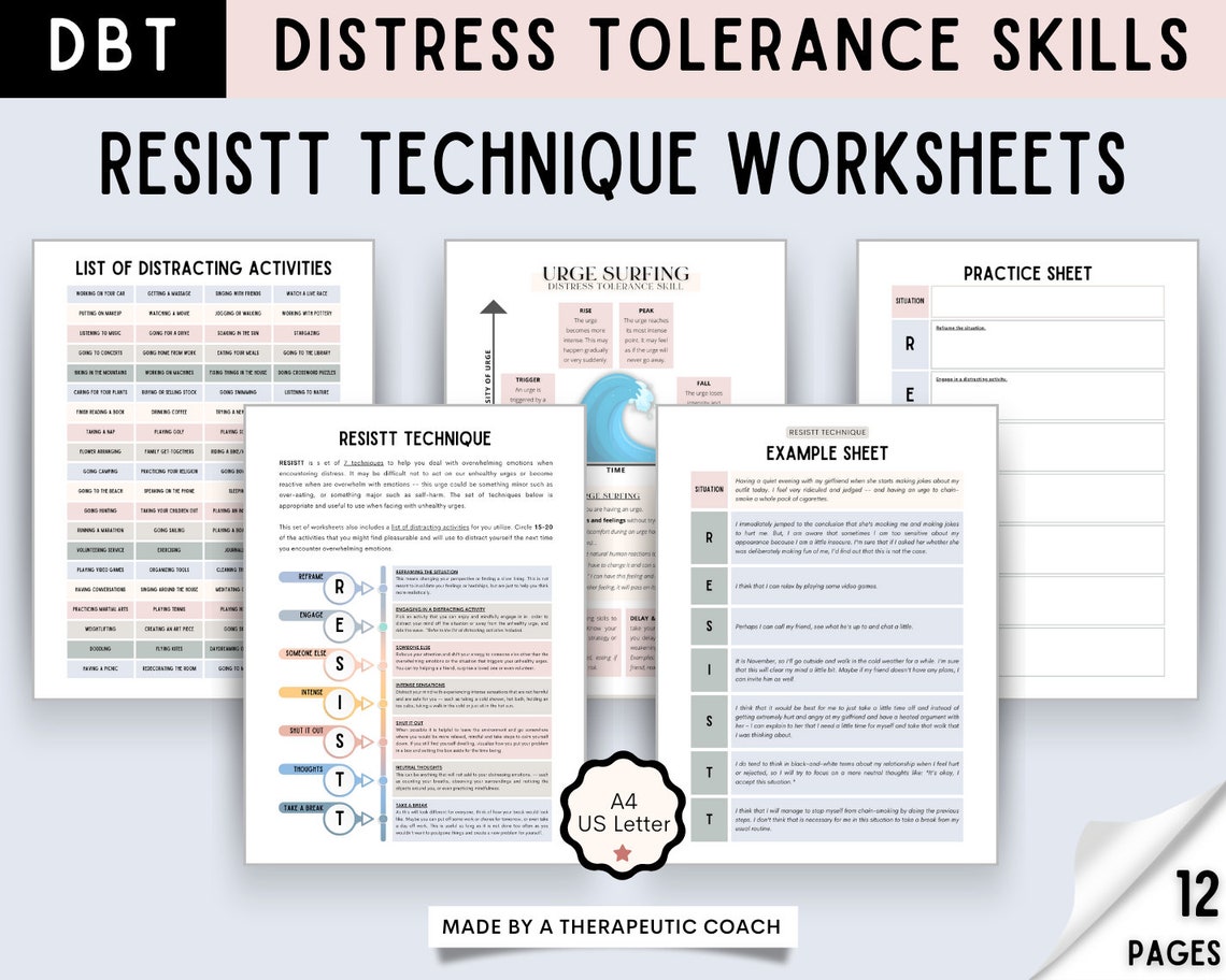DBT RESISTT TECHNIQUE -- Distress Tolerance Skills | Emotional ...