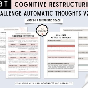 COGNITIVE DISTORTION WORKSHEETS Cognitive Restructuring Unhelpful ...
