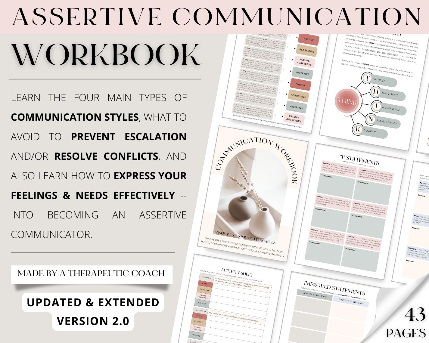 ASSERTIVE COMMUNICATION WORKBOOK (V2.0) -- Improve Communication Skills ...