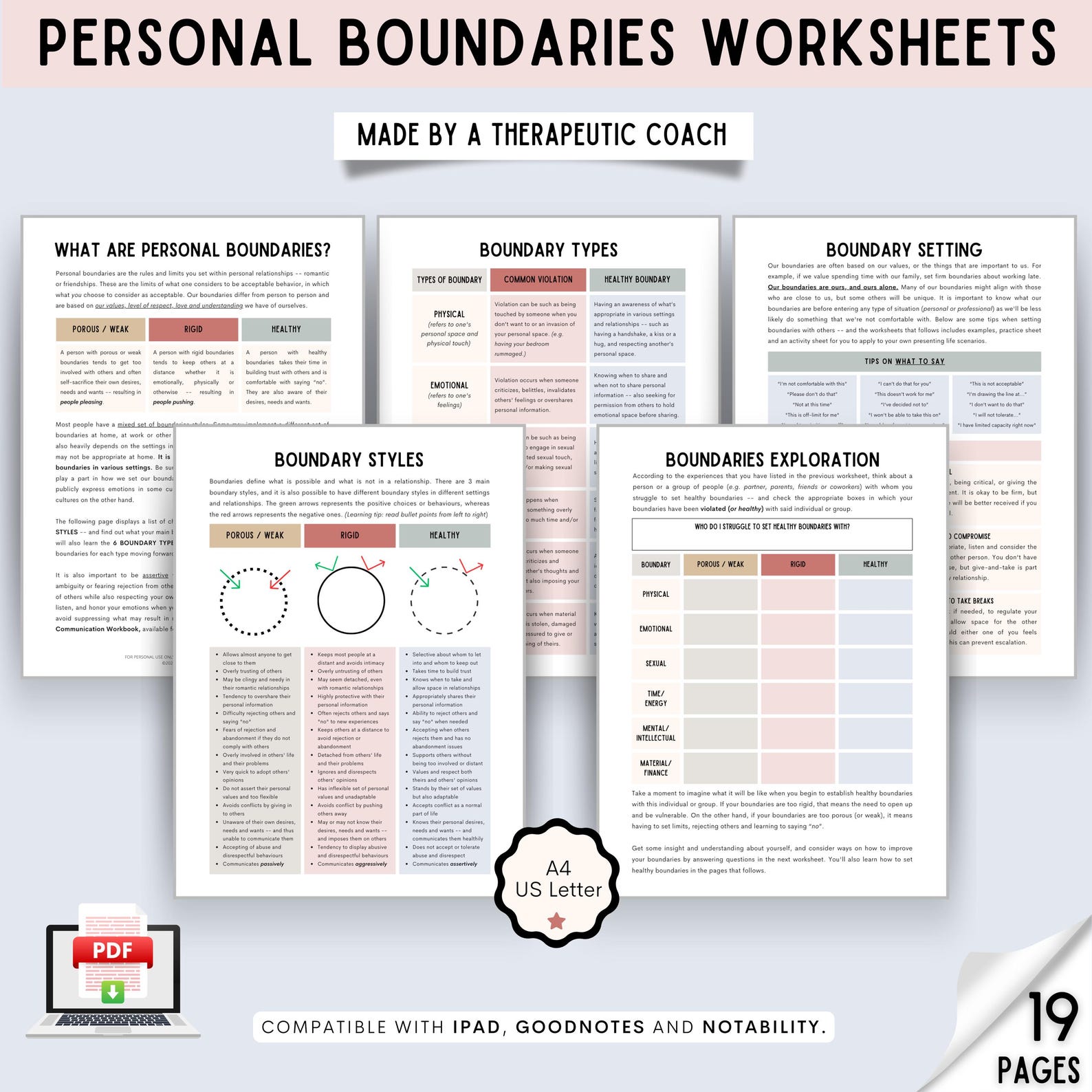 BOUNDARY SETTING WORKSHEETS -- Set Healthy Personal Boundaries ...