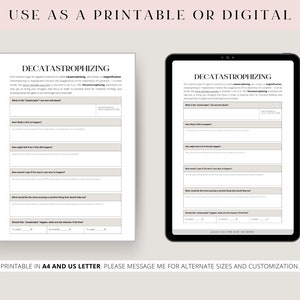 CBT DECATASTROPHIZING WORKSHEET -- Cognitive Restructuring/ Unhelpful ...