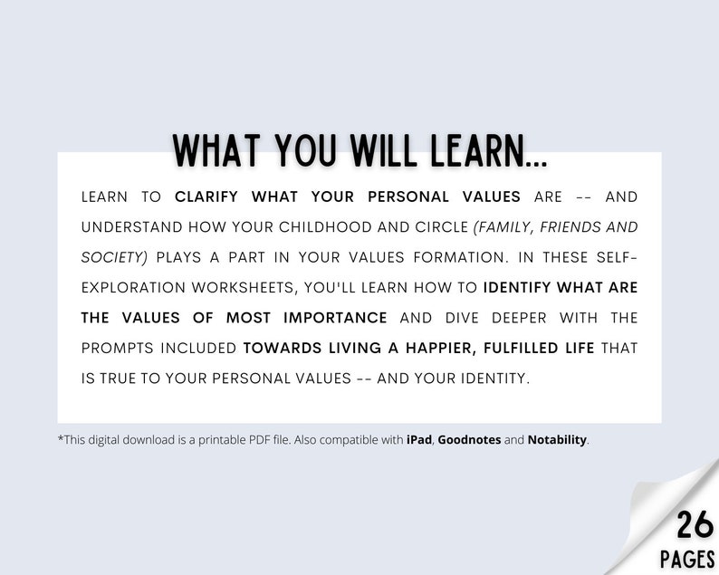 VALUES EXPLORATION WORKSHEETS -- Personal Beliefs | Identify Core ...