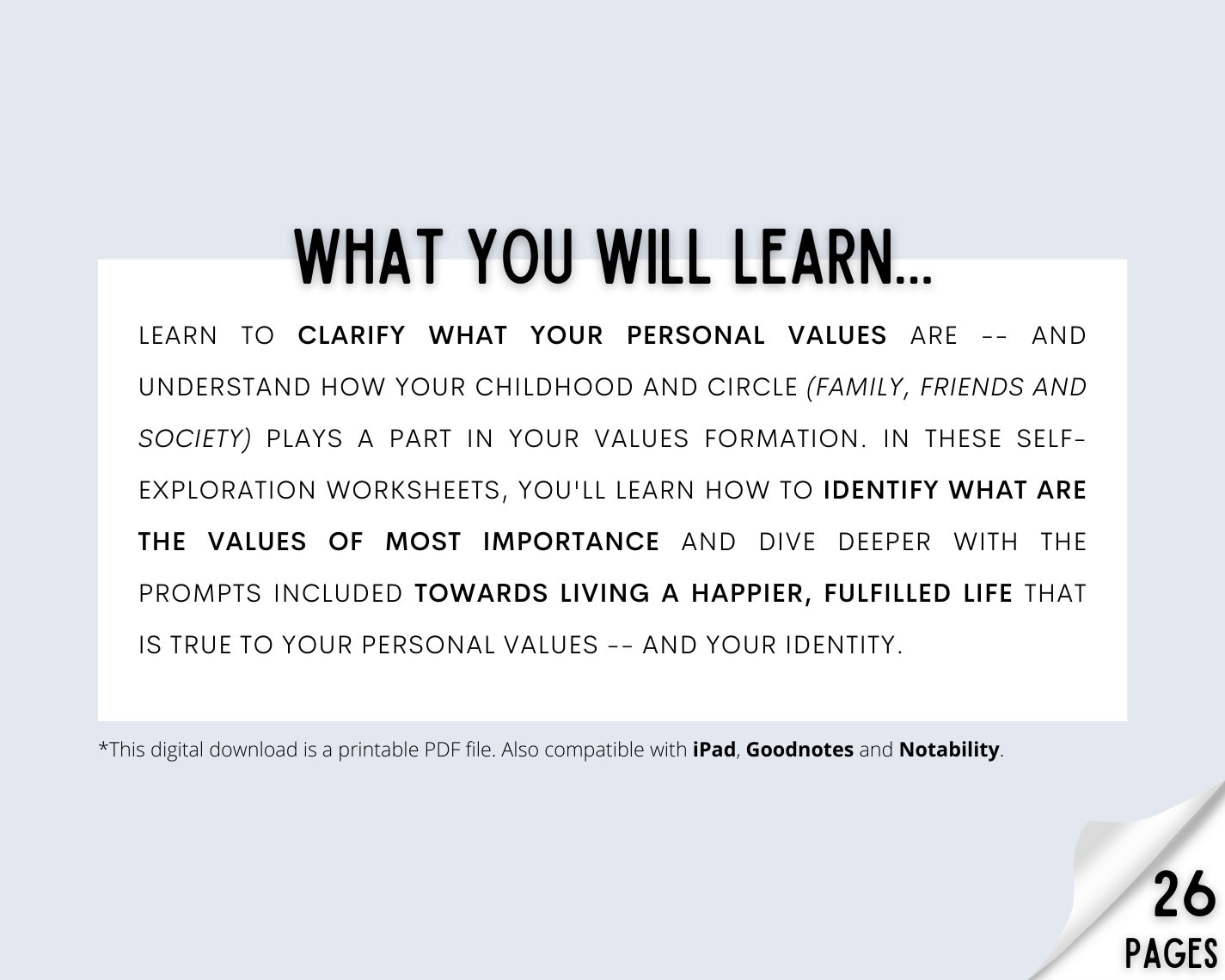 VALUES EXPLORATION WORKSHEETS -- Personal Beliefs | Identify Core ...