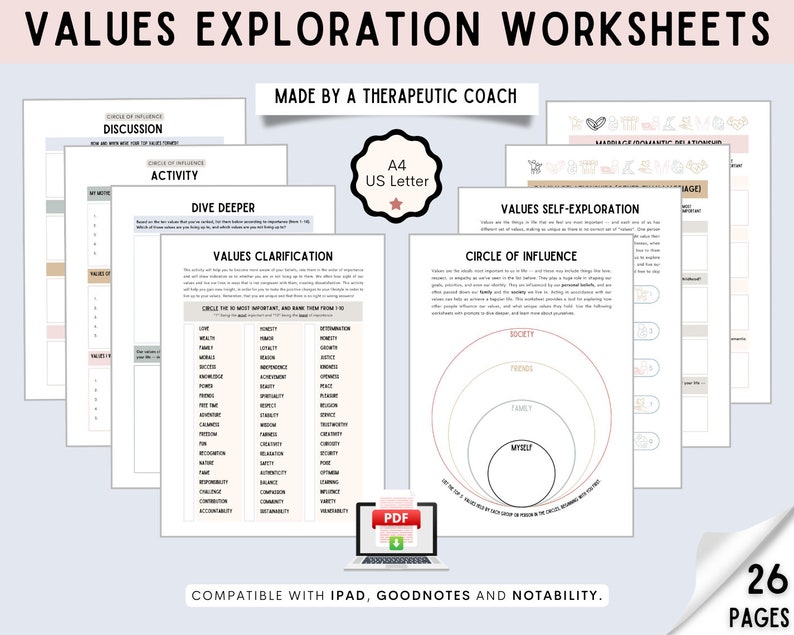 VALUES EXPLORATION WORKSHEETS Personal Beliefs Identify Core Values ...