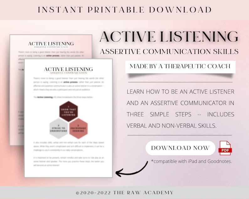 ACTIVE LISTENING INFOSHEET Improve Your Communication Skills Conflict ...
