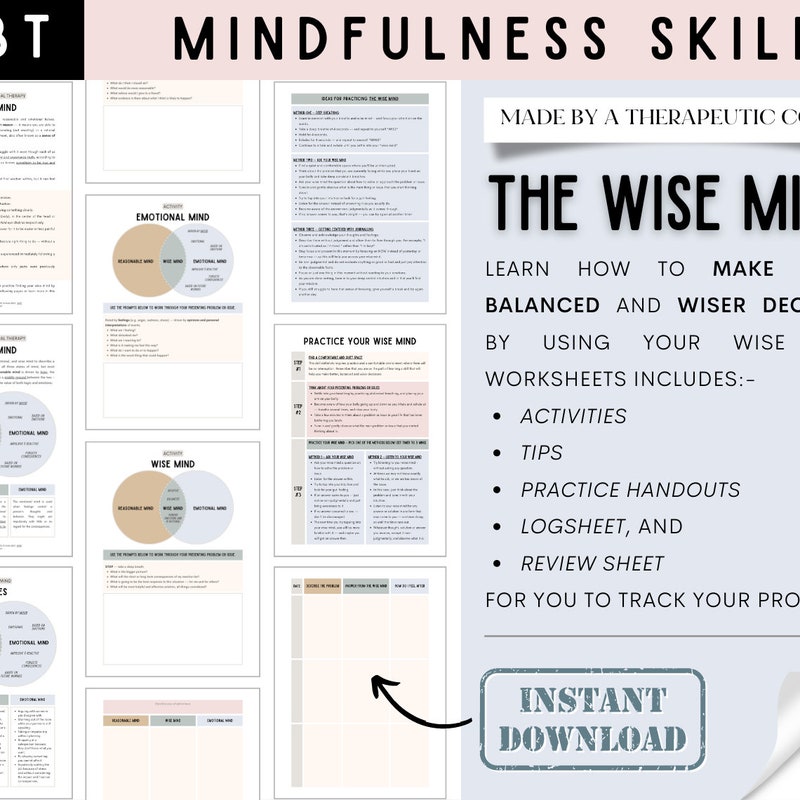 Wise Mind Worksheets - Etsy