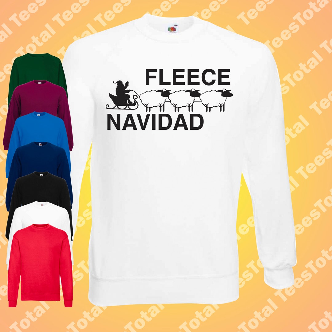 Fleece Navidad Sheep Christmas Jumper Feliz Santa Festive Xmas Joke Top ...