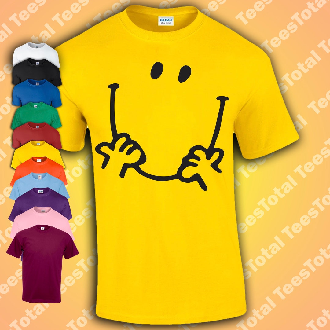 Mr Happy T-shirt WORLD BOOK DAY Mr Men Costume Kids Personalised - Etsy UK