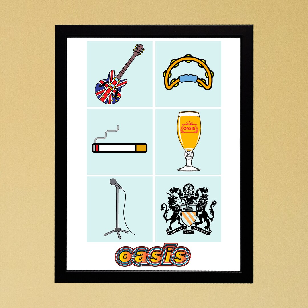 Oasis Band Lyric Poster Prints Retro Pop Art Great | Gallagher Brothers ...