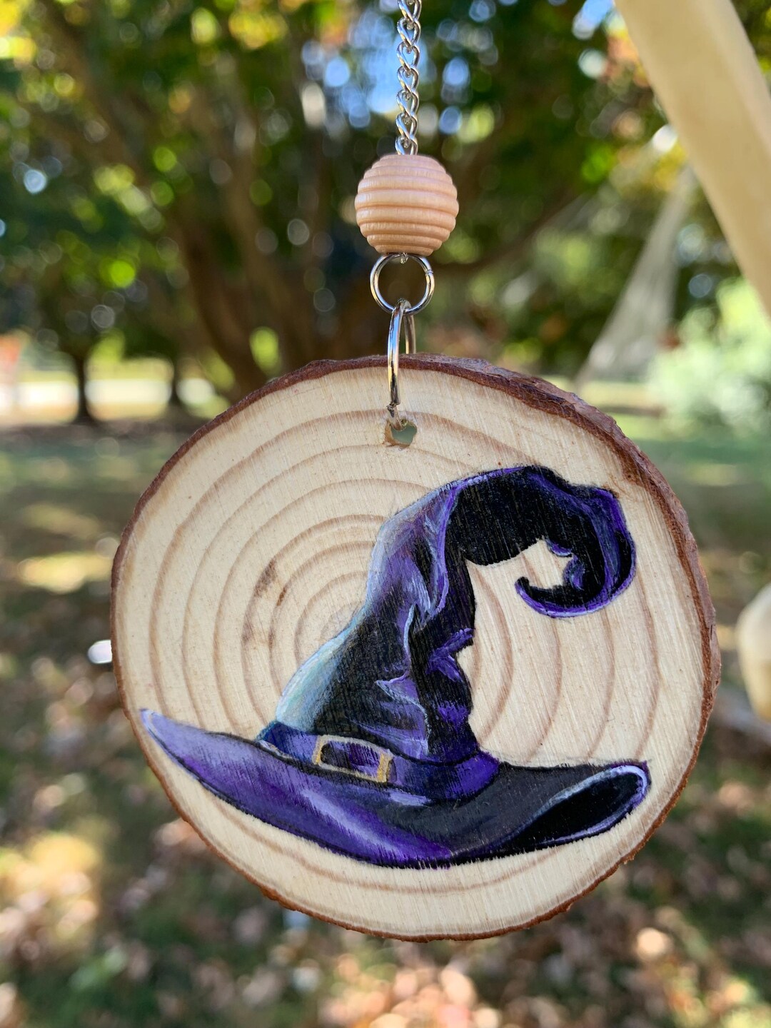 Hand Painted Live Edge Witch Hat Ornament - Etsy