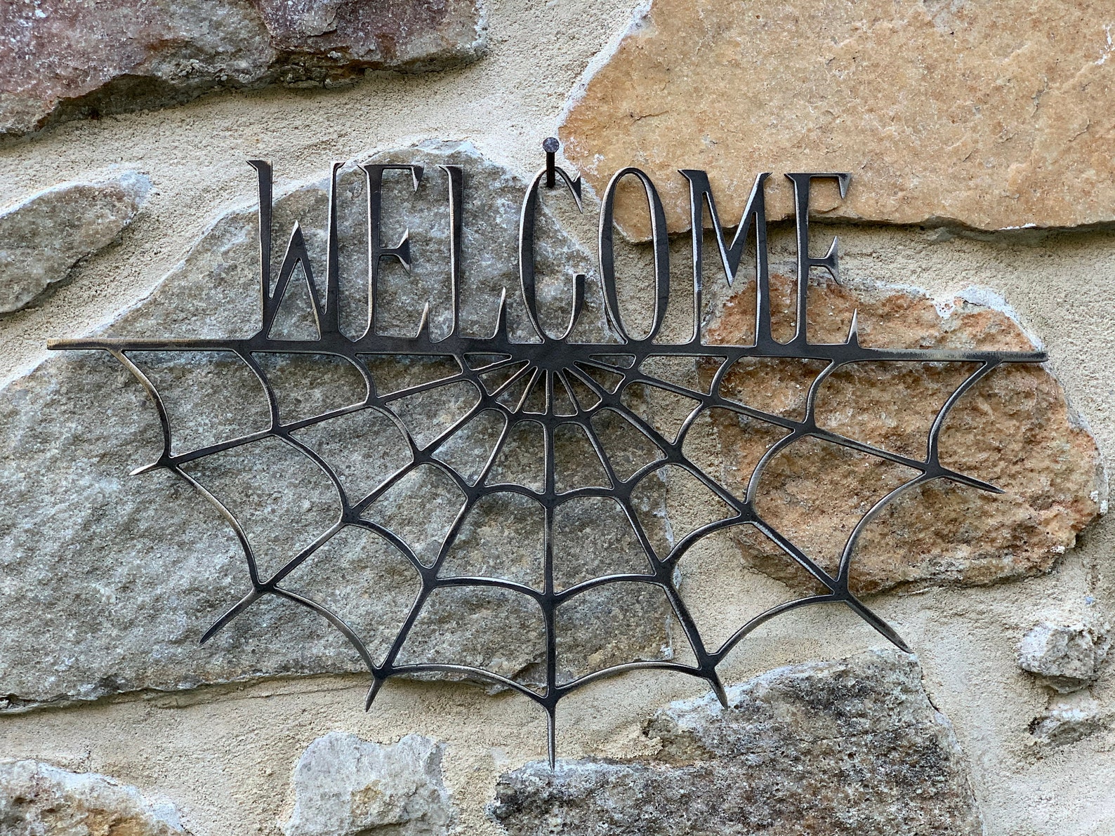 Custom Metal Spider Web Sign - Etsy