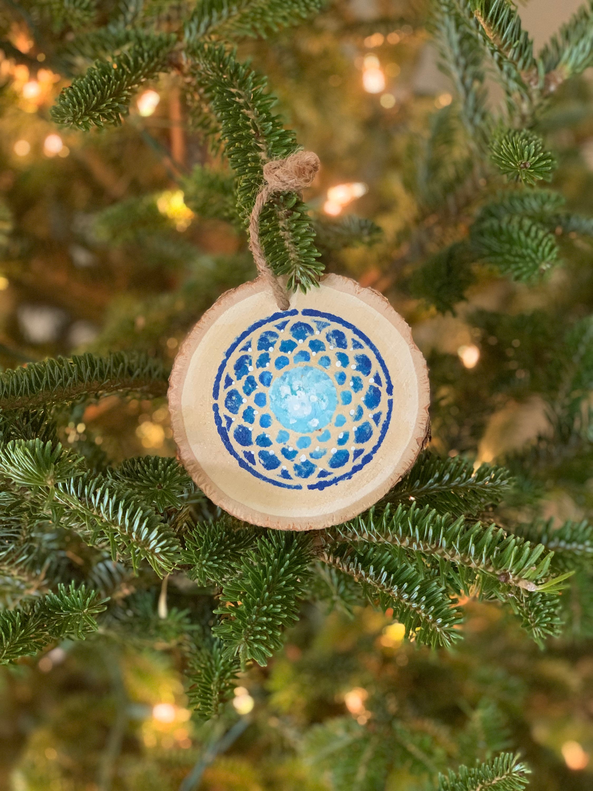 Hand Painted Live Edge Ornament - Etsy