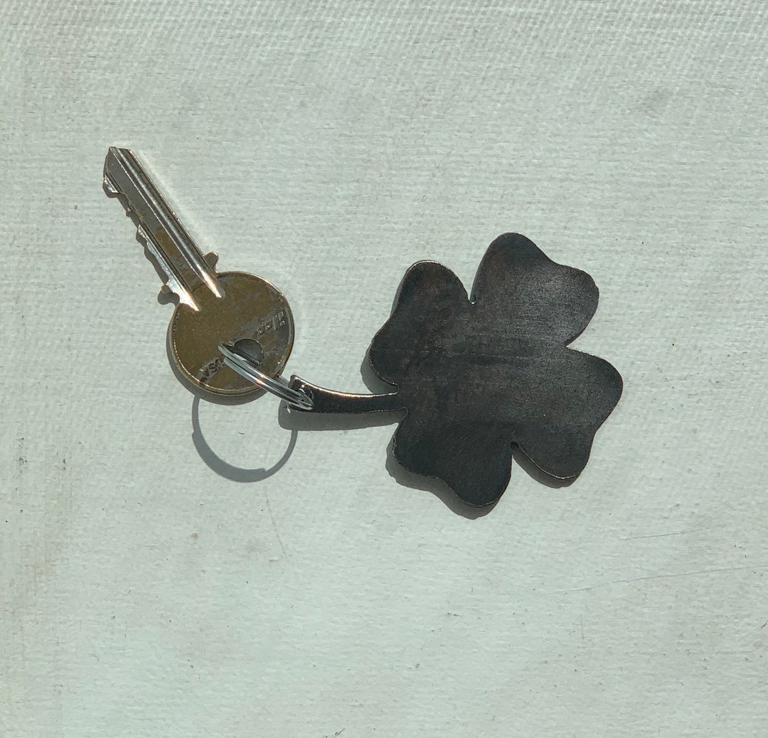 Metal Four Leaf Clover Keychain - Etsy