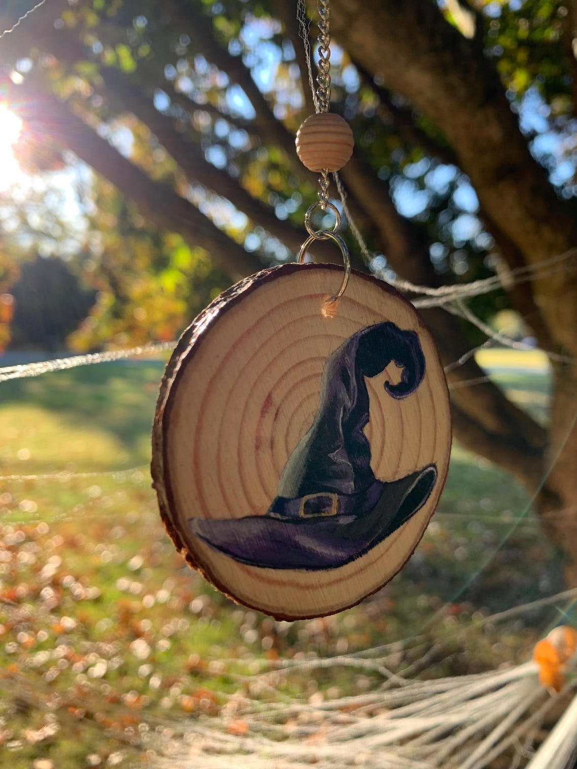 Hand Painted Live Edge Witch Hat Ornament - Etsy