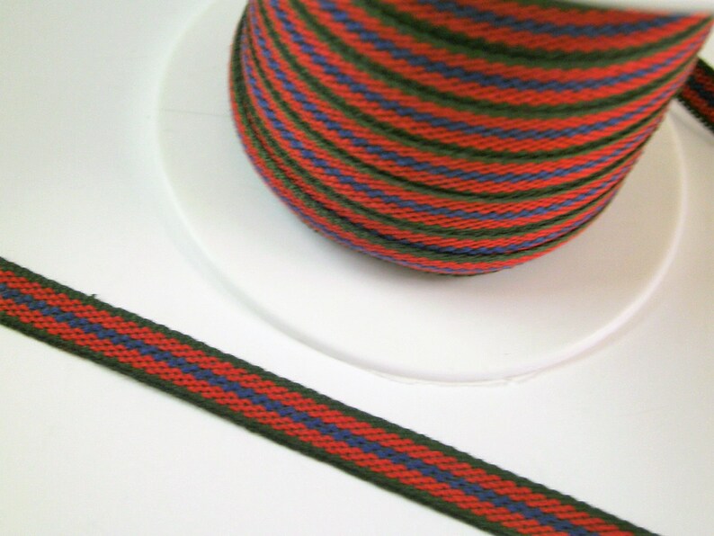 1 m Woven Ribbon Stripes S 7 mm w 100 % cotton | Etsy