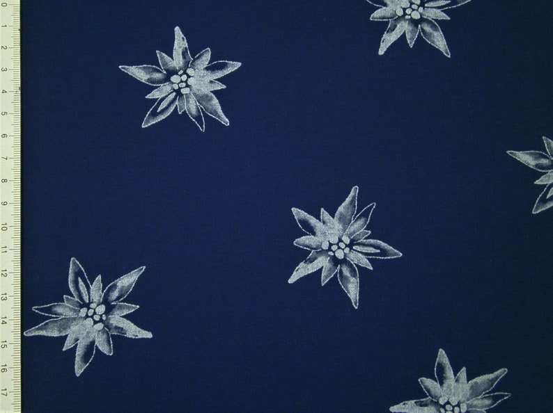 05 M Printed Cotton Fabric edelweiss 150 Cm W. - Etsy