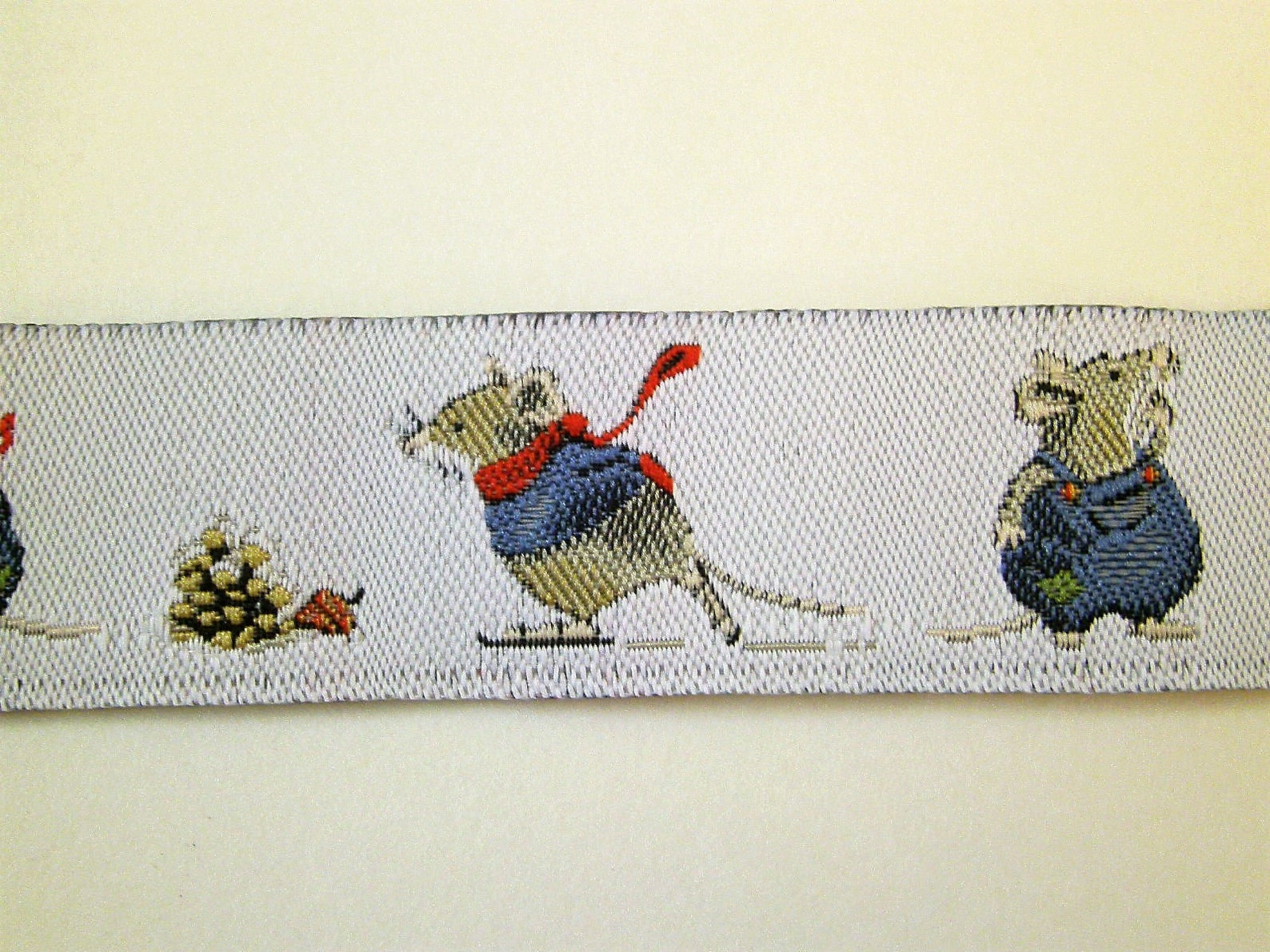 1 M Woven Ribbon Winter's Mice 16 Mm W. | Etsy