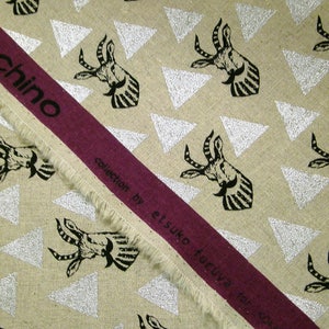 0,5 M Japanese Fabric "mustache Deer" 110 Cm Br. Kokka - Etsy