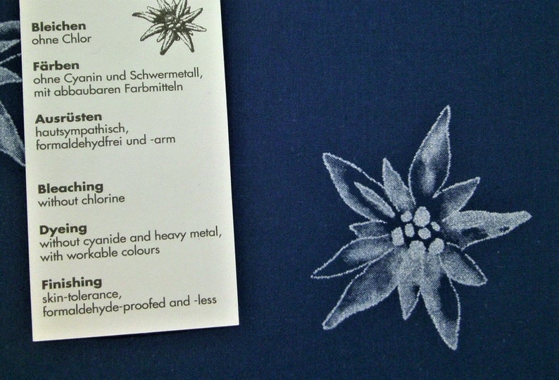 05 M Printed Cotton Fabric edelweiss 150 Cm W. - Etsy