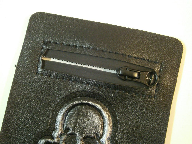 Leather-like Sew-on Pocket Patch With Zipper skull | Etsy