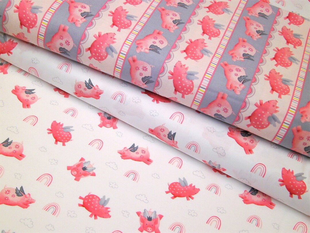 05 M Printed Fabric porkopolis 114 Cm W. - Etsy
