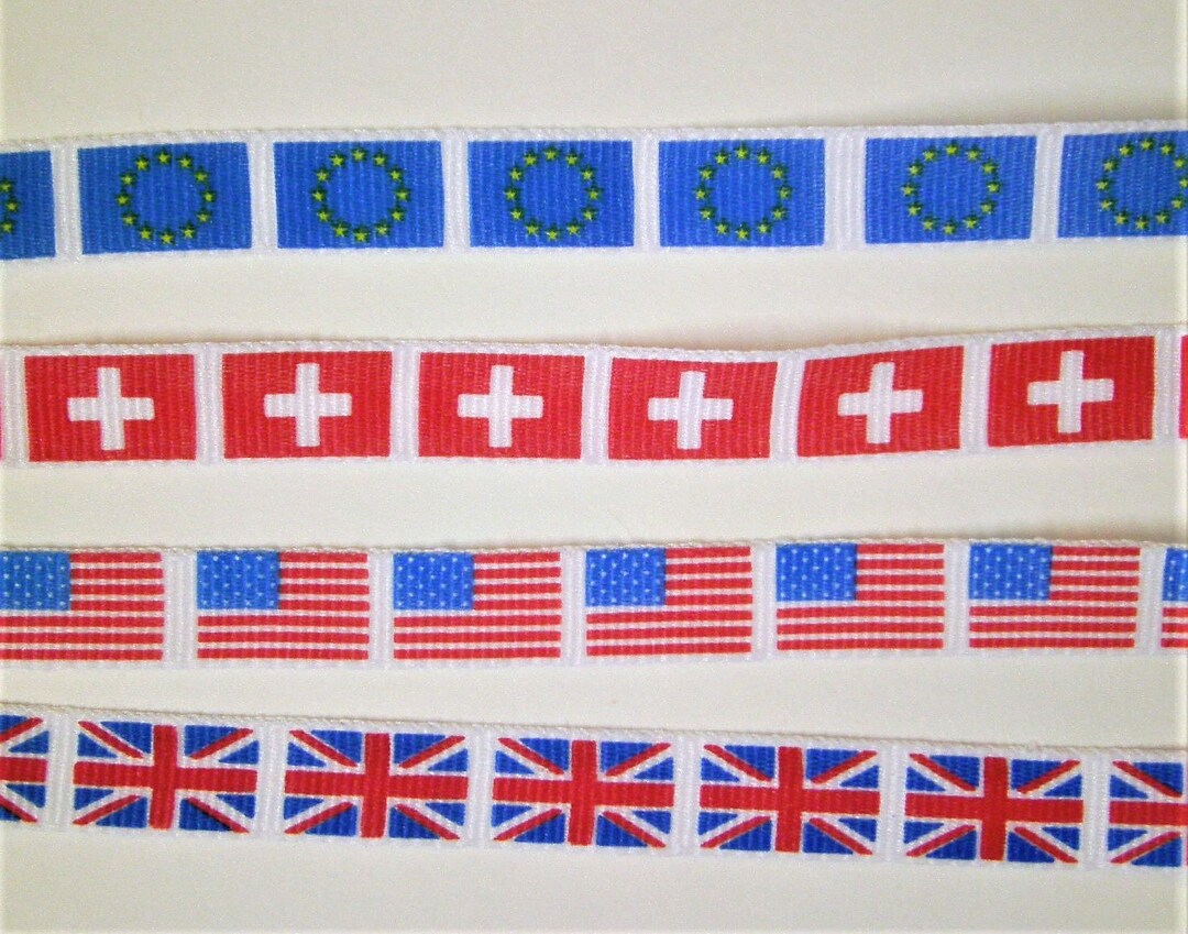 1 M Printed Ribbon "flag" 10 Mm W. - Etsy UK