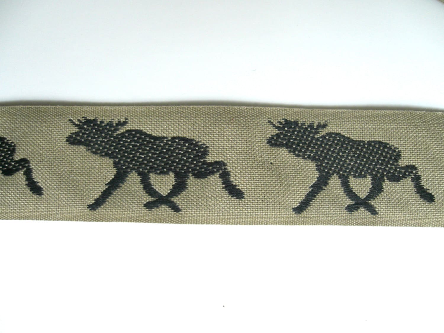 1 m Woven Ribbon Moose 24 mm w 100 % cotton | Etsy