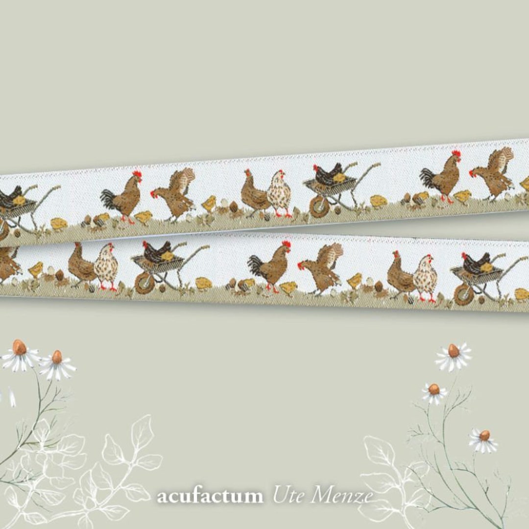 1 M Woven Ribbon - Chicken - 16 Mm W. - Etsy