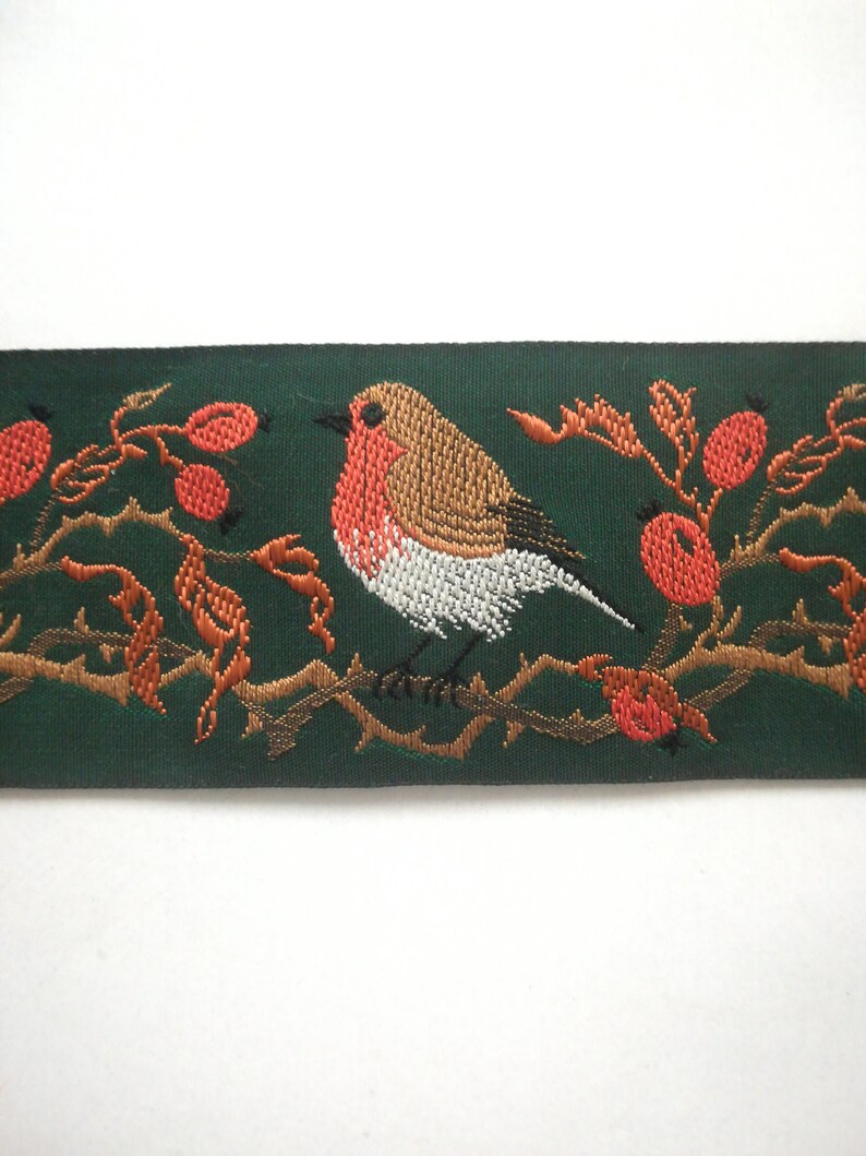 05 M Woven Ribbon robin 40 Mm W. | Etsy