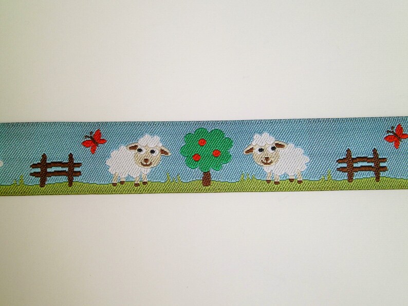1 M Woven Ribbon lamb 16 Mm W. Pink Blue | Etsy
