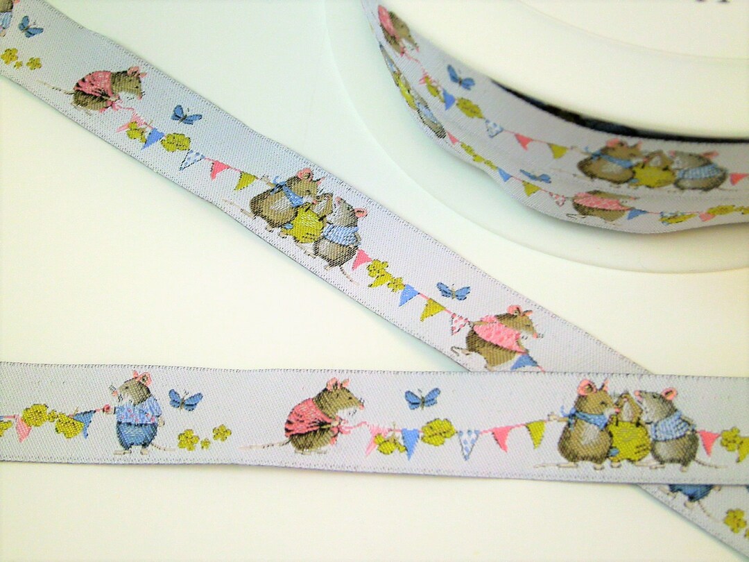 1 M Woven Ribbon " Summer's Mice " 16 Mm W. - Etsy