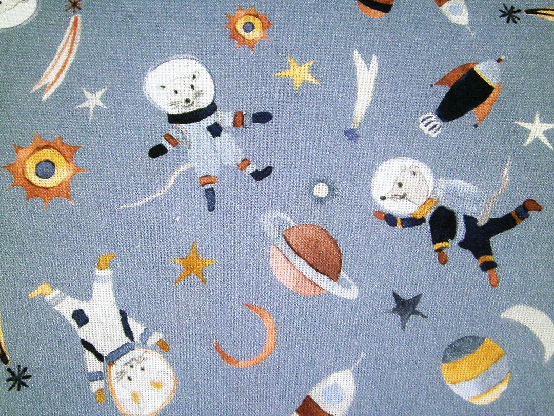 05 M Digital Print Fabric astronauts 100% Cotton - Etsy