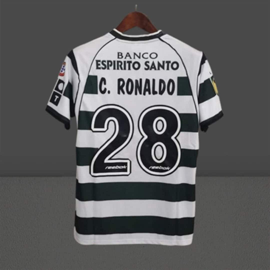 Portugal 02-03 Sporting Lisbon Home Jersey, Retro C Ronaldo Jersey, NO ...
