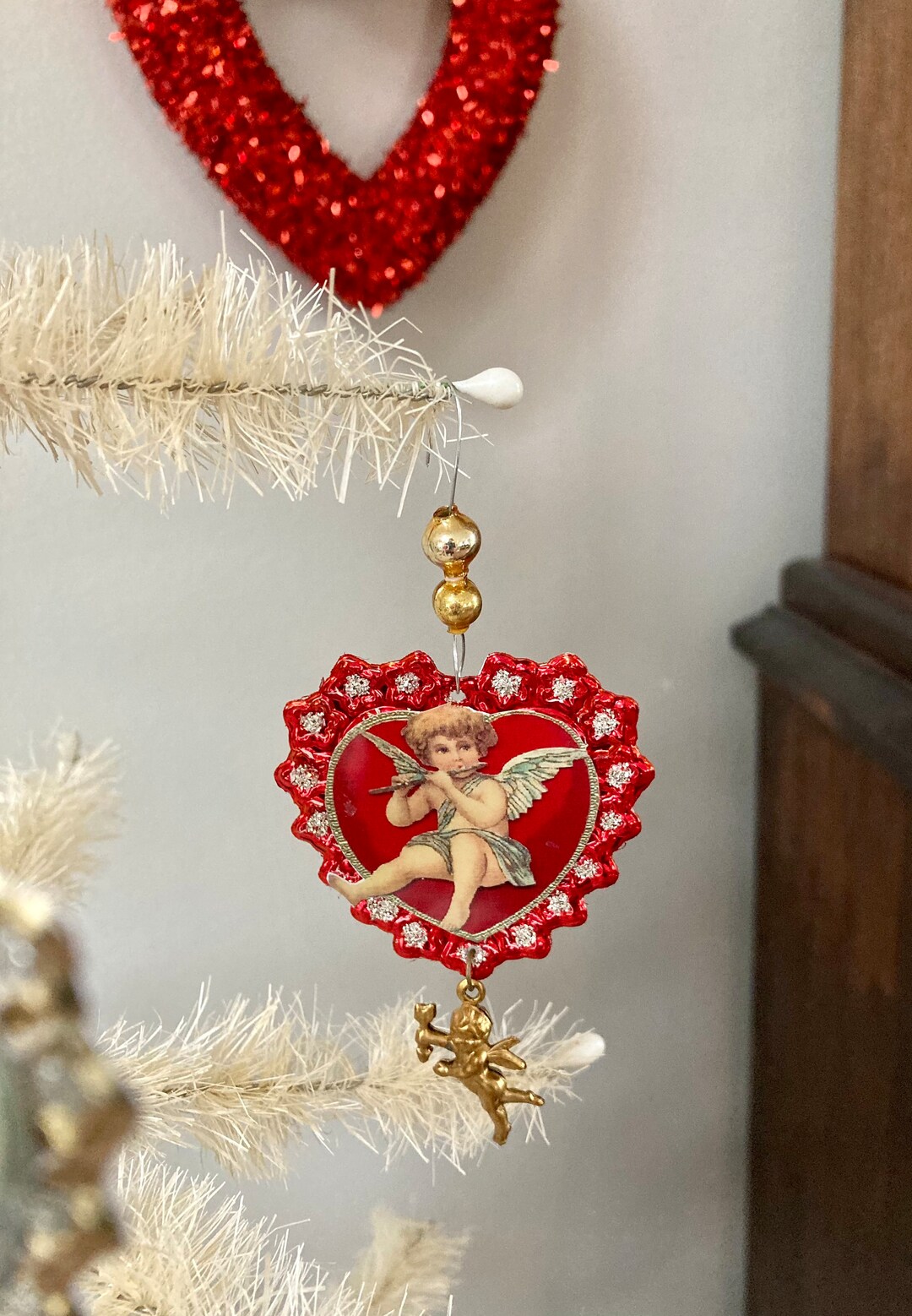 Vintage Inspired Valentine German Dresden Ornament Hearts - Etsy