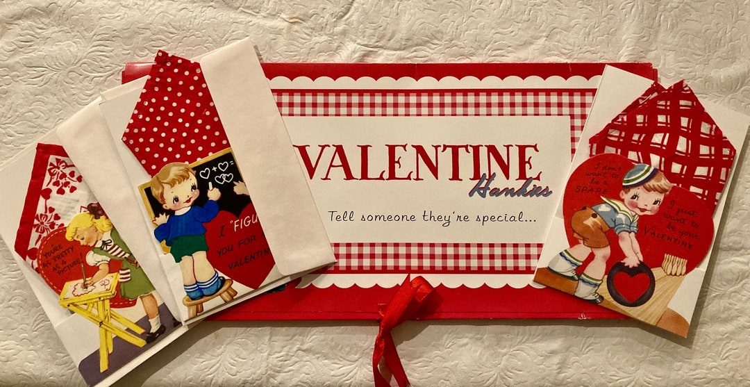 Valentine Greeting Card, Valentine Moda Handkerchief Card, Vintage ...