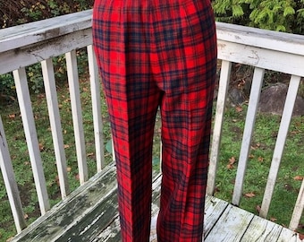 Red plaid pants | Etsy