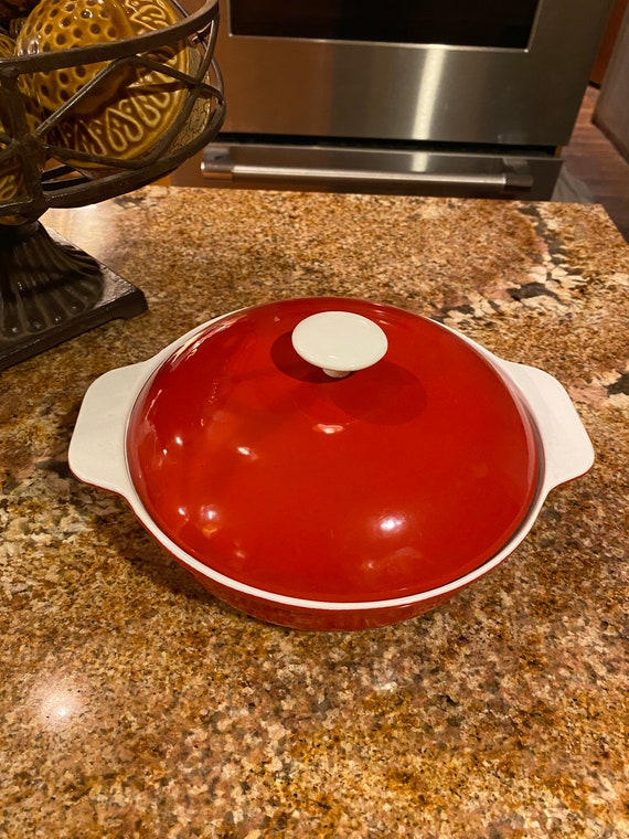 60s 70s Glossy Red White Prizer Ware USA Porcelain Enamel Cast | Etsy