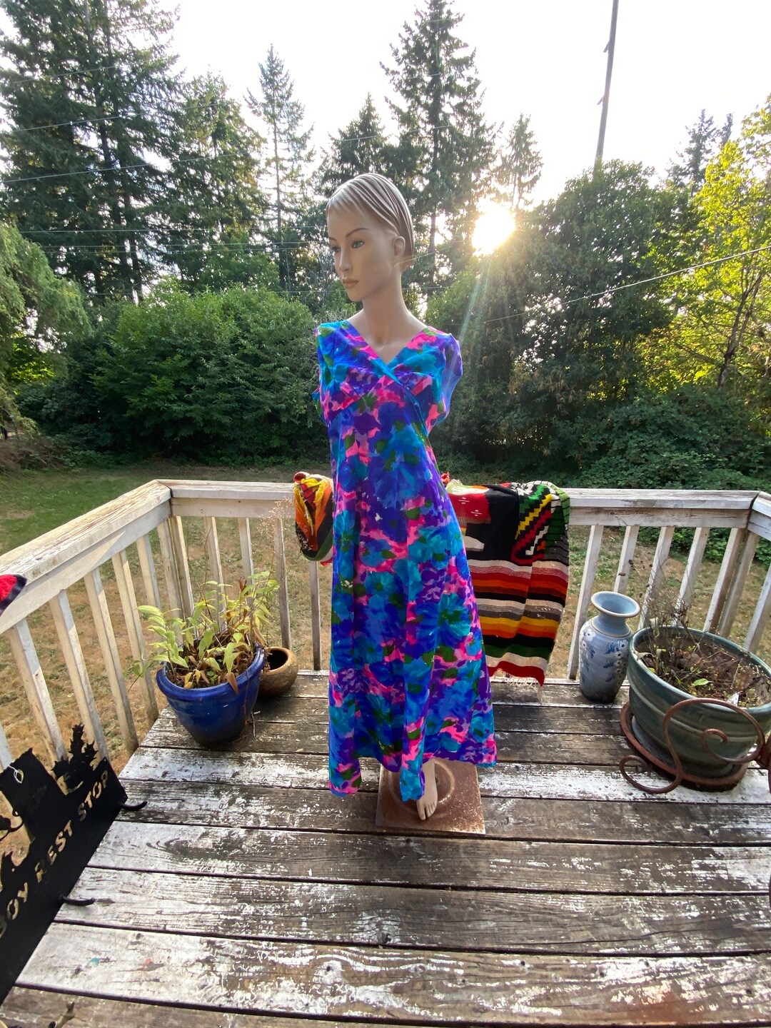 Vintage MCM 60s Hawaiian Togs Aloha Evening Wedding Maxi Dress ...