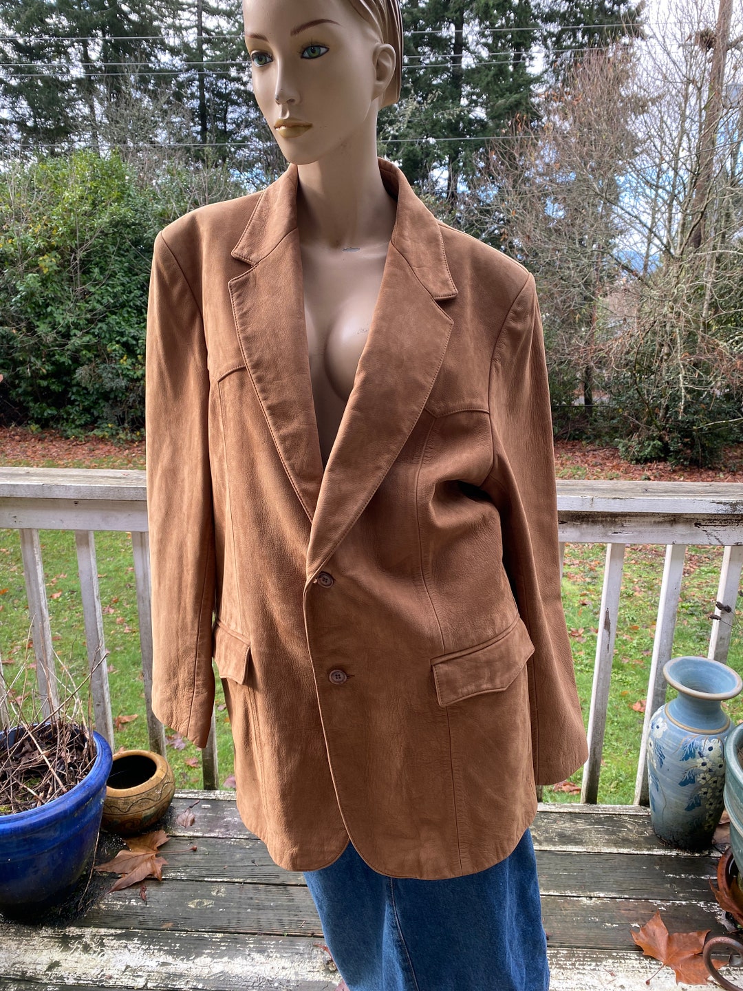 Boyfriends Scully Suede Leather Western Wear Blazer Jacket / Urban Chic ...