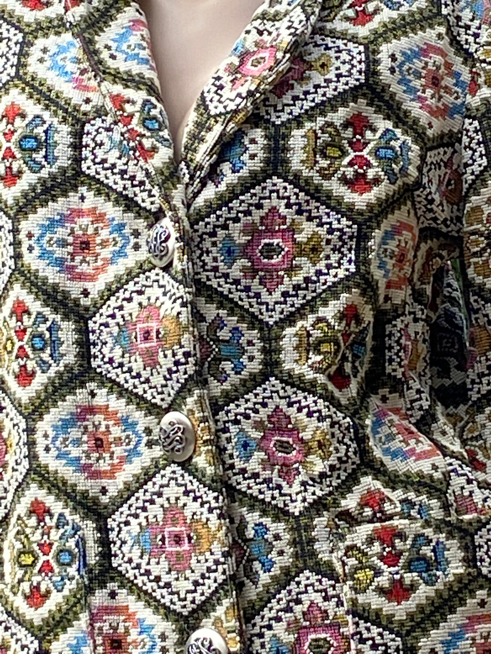 Vintage 60s Carpetbag Textile Textured Pant Coat/ Bohemian | Etsy