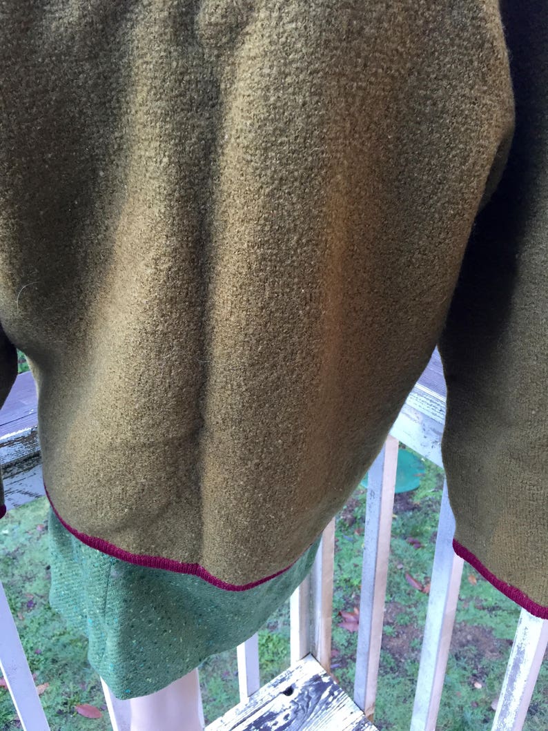 Vintage Military Olive Green Maroon Tyrolean Boiled Wool Ski - Etsy