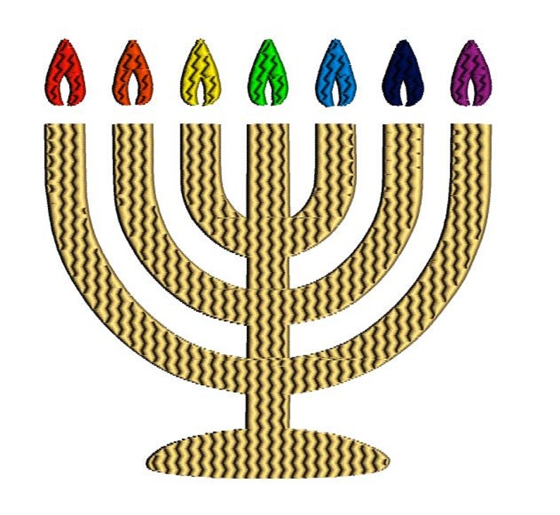 Menorah embroidery design. Hannukah Menora embroidery design. | Etsy